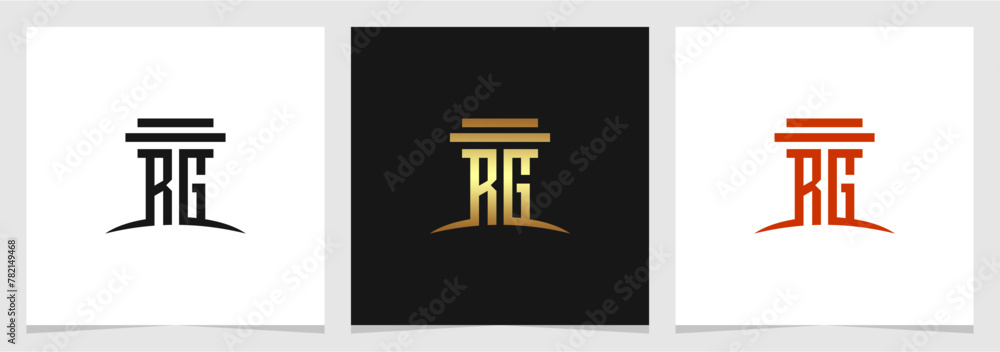 Vecteur Stock Initial RG Pillar Law Vector Logo Element , Modern Letter ...