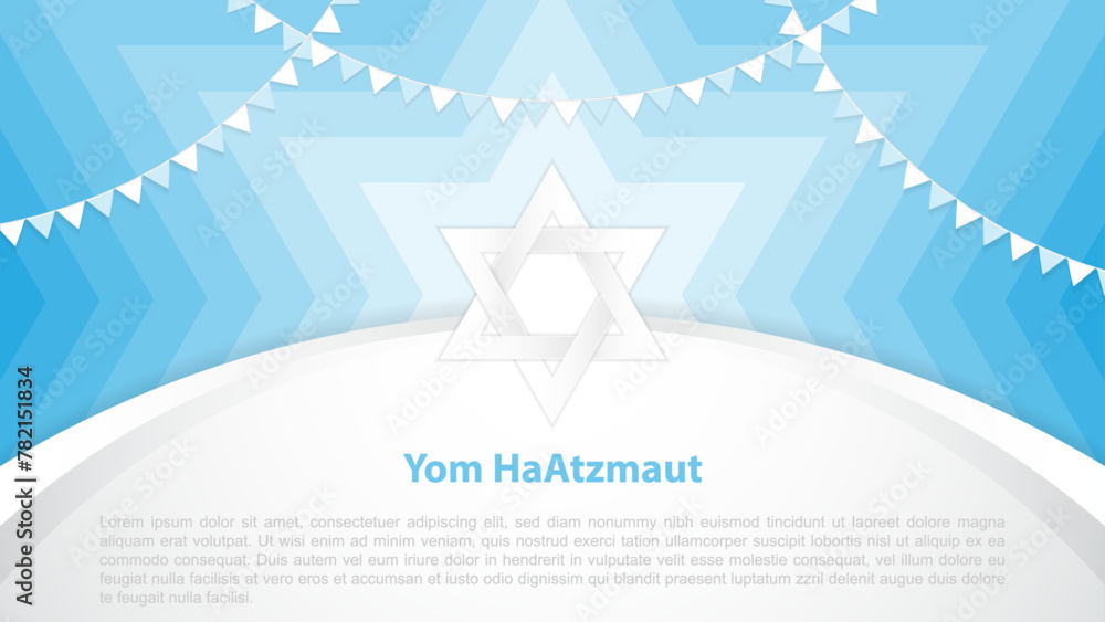 Yom HaAtzmaut, Independence Day is the national day of Israel, vector ...