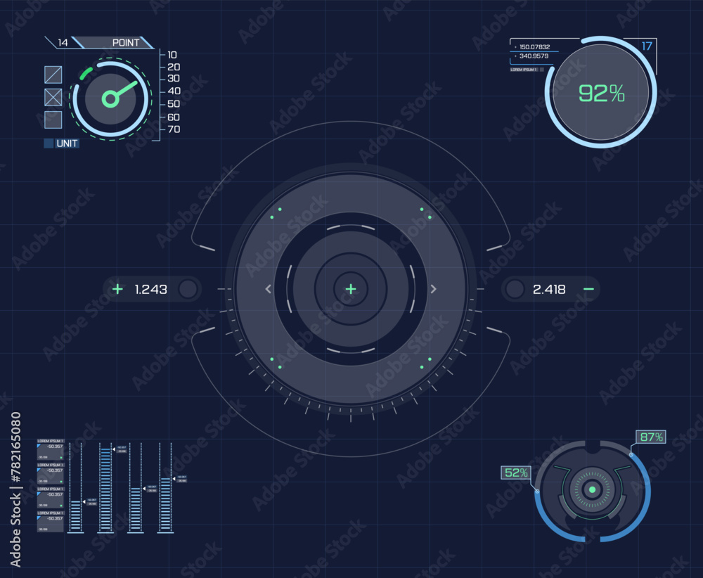 HUD UI for business app. Futuristic user interface HUD and Infographic ...