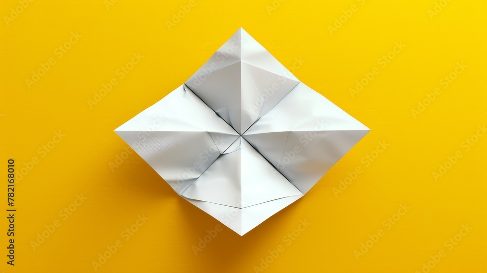 An empty wrinkled leaflet, flyer, or document page with folds isolated ...