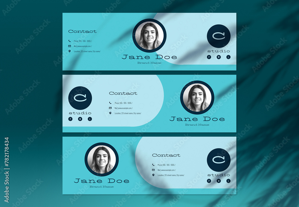 Set Creative Email Signatures Layout Stock Template | Adobe Stock