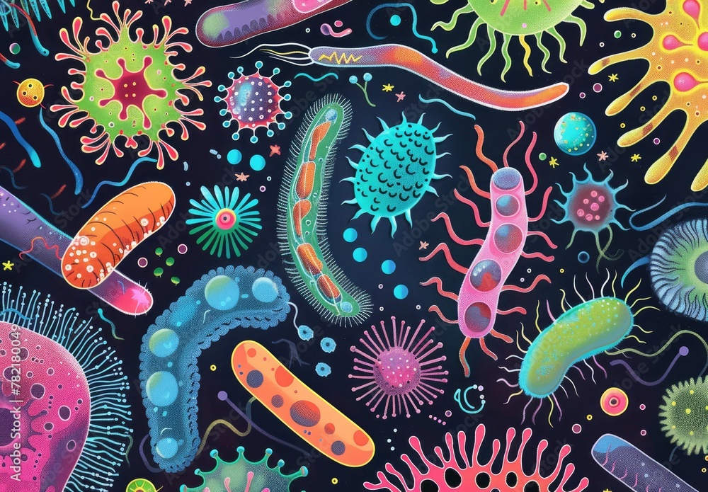 Bursting with color and life, a digital artwork portrays the intricate ...