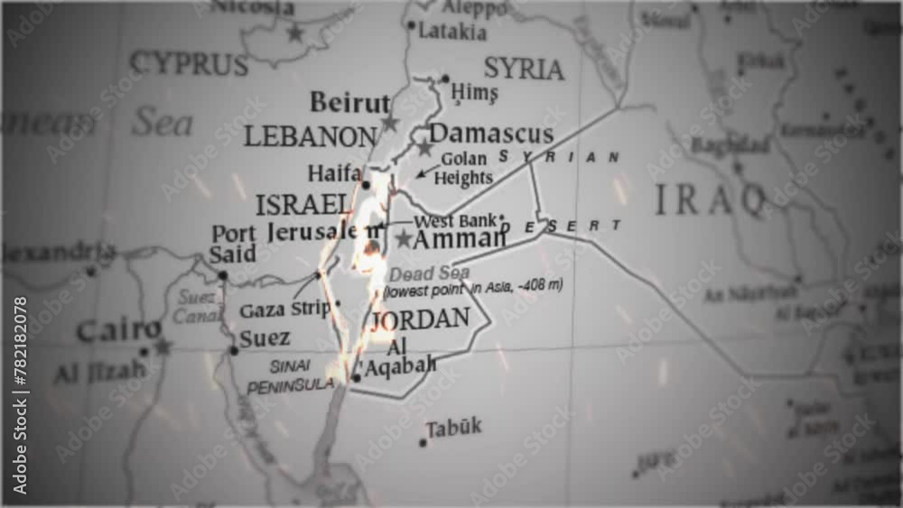 A map of the military conflict between Israel and the Gaza Strip ...