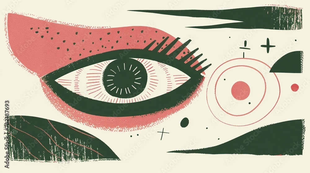 The concept of mindful observation, featuring a stylized eye ...