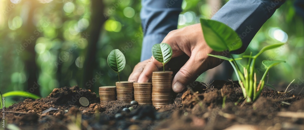 ESG environmental social governance investment concept. Businessman ...