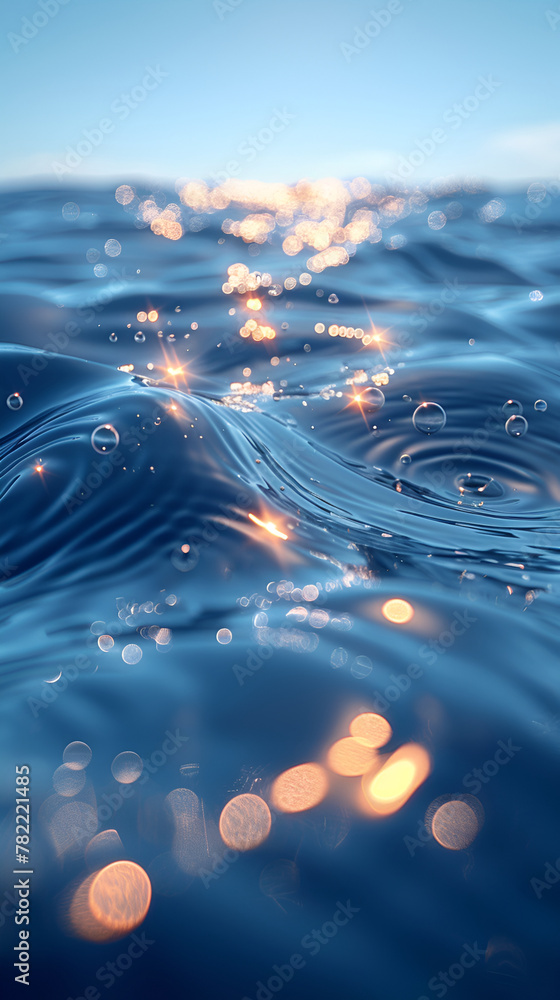 water splashing out of an infinity pool with a blurred background ...