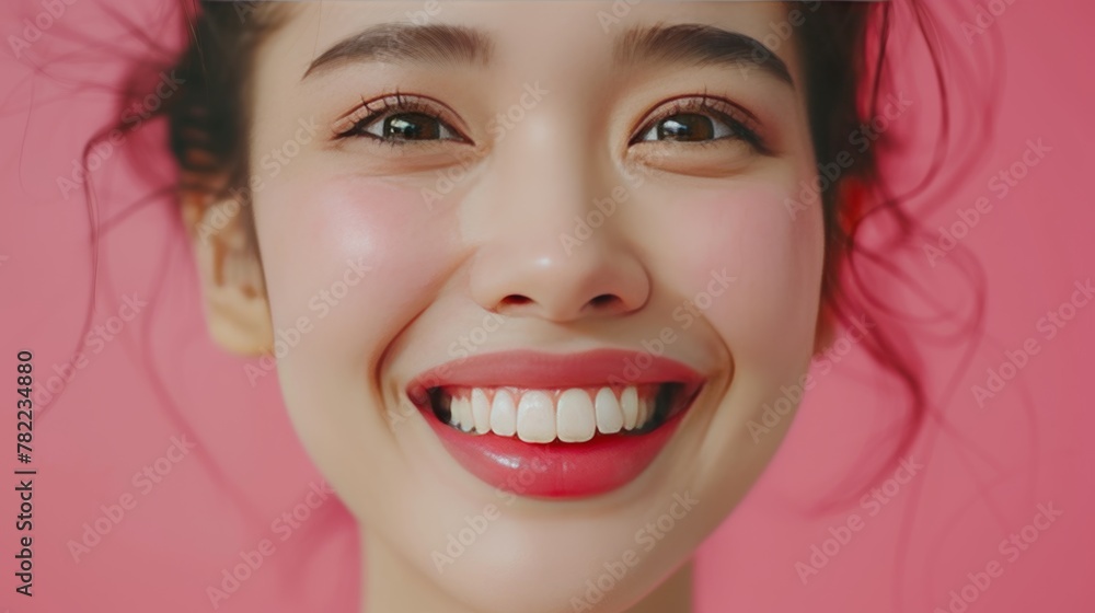 Beautiful woman smile use cream for good skin. face of a healthy woman ...
