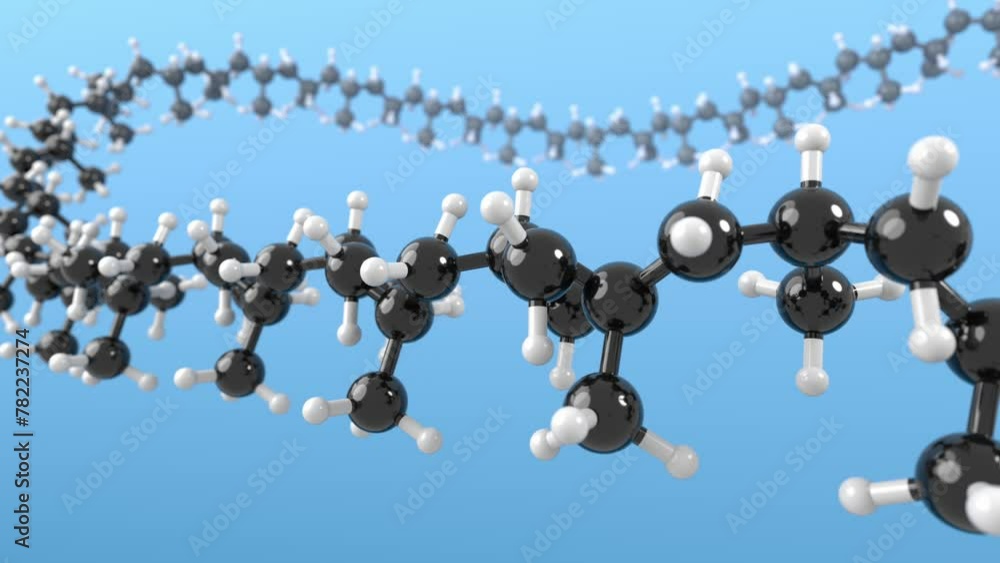 plastic polymer molecular structure 3d animation. Can be used to ...
