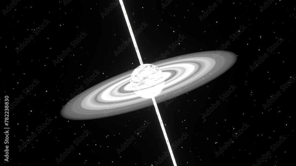 pulsar neutron star rotation 3d representation. Can be used to ...