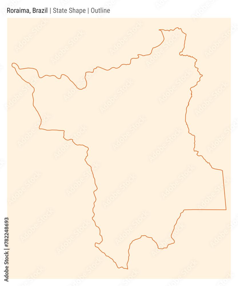 Roraima, Brazil. Simple vector map. State shape. Outline style. Border of Roraima. Vector ...