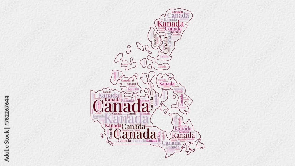 Vidéo Stock Canada logo animation. Canada boundary word cloud animation ...