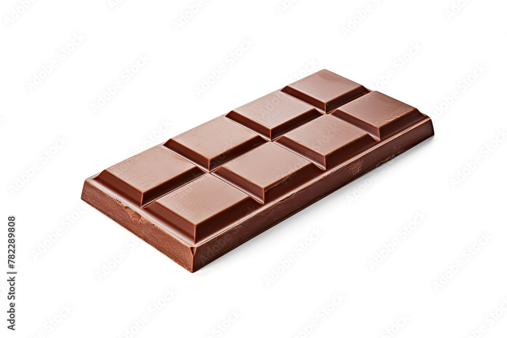 Chocolate Bar Isolated, Whole Chocolate Blok with Square Segments on ...