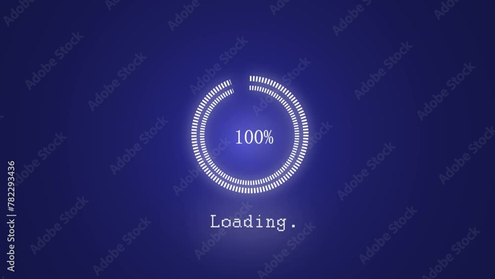 Loading animation. Numerical counting from 0 to 100, Circular progress ...