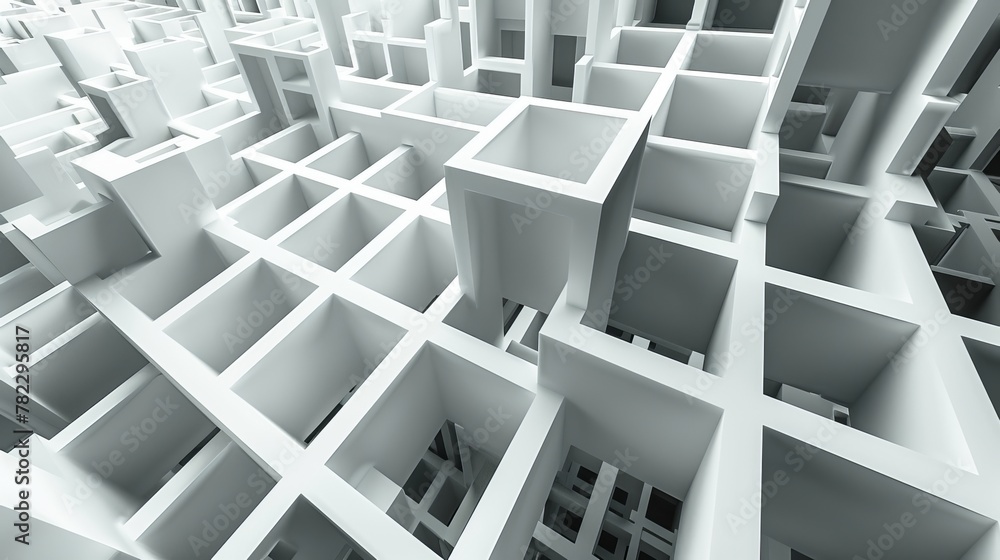 Abstract Grid: A 3D vector illustration of a grid system with various ...