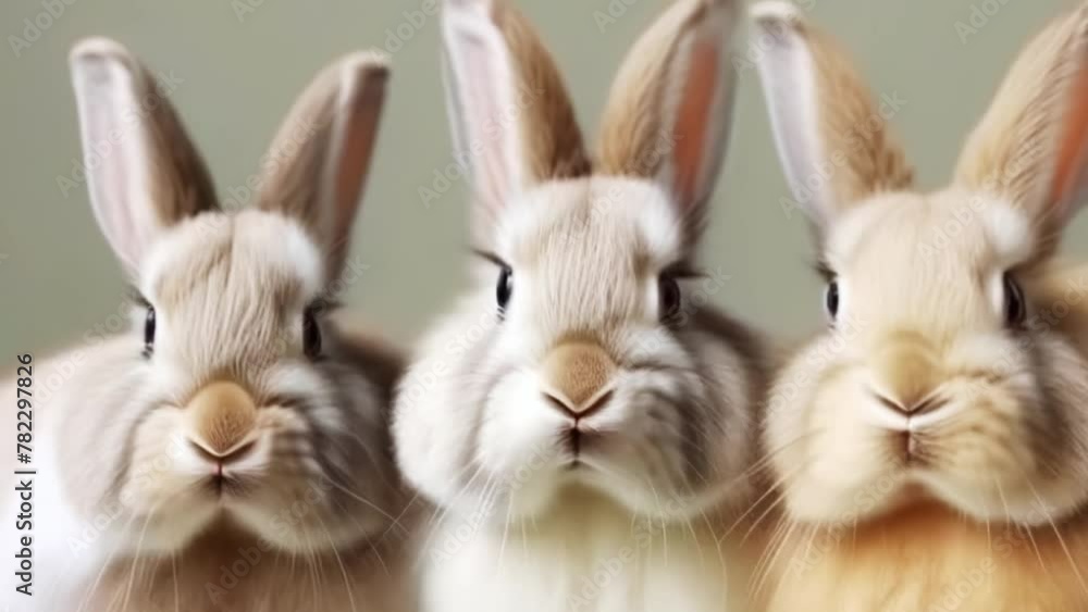 Vidéo Stock rabbits portraits, hare faces collage collection, many ...