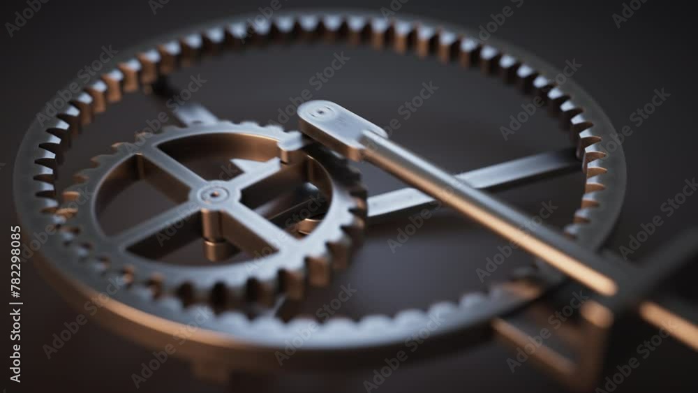 Looping animation of a gear moving along the inner teeth of second gear ...