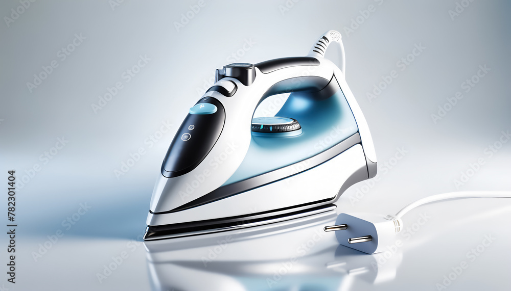 Modern Steam Iron: Sleek Design Image with Glossy White Body ...