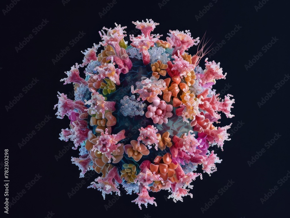 An interactive 3D model of a norovirus particle Stock Illustration ...