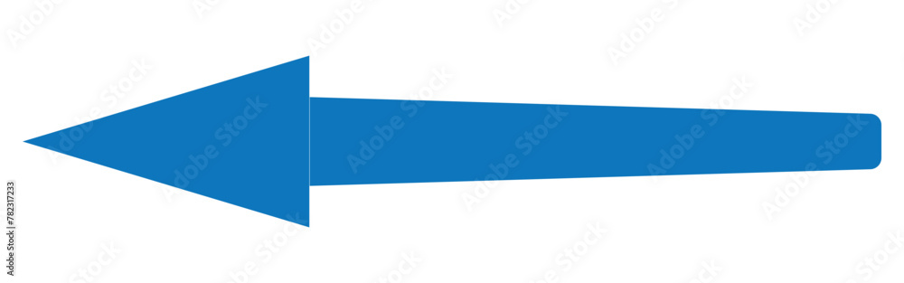 Straight line with point on start and arrow on finish. Symbol of ...