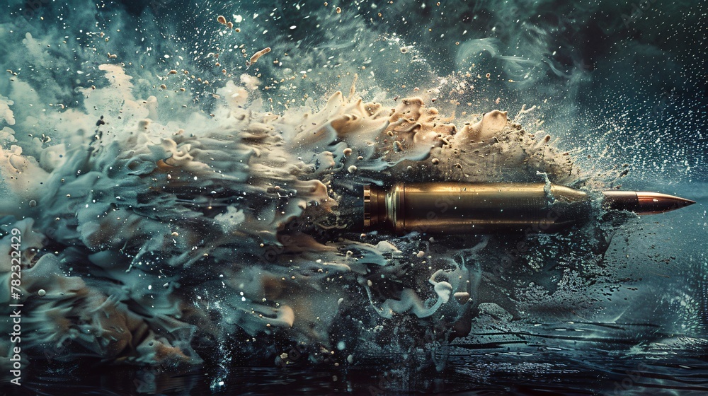 Bullet slicing through air with precision visualizing its speed and ...