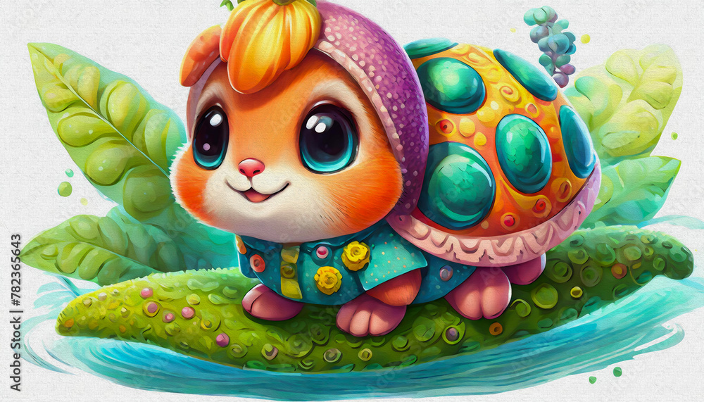 OIL PAINTING STYLE CARTOON CHARACTER CUTE BABY ladybug isolated on ...