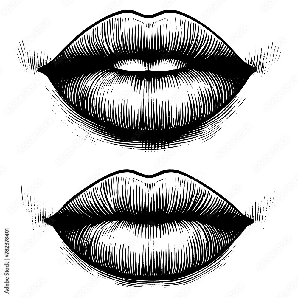 sensual female woman full lips sketch engraving generative ai fictional ...