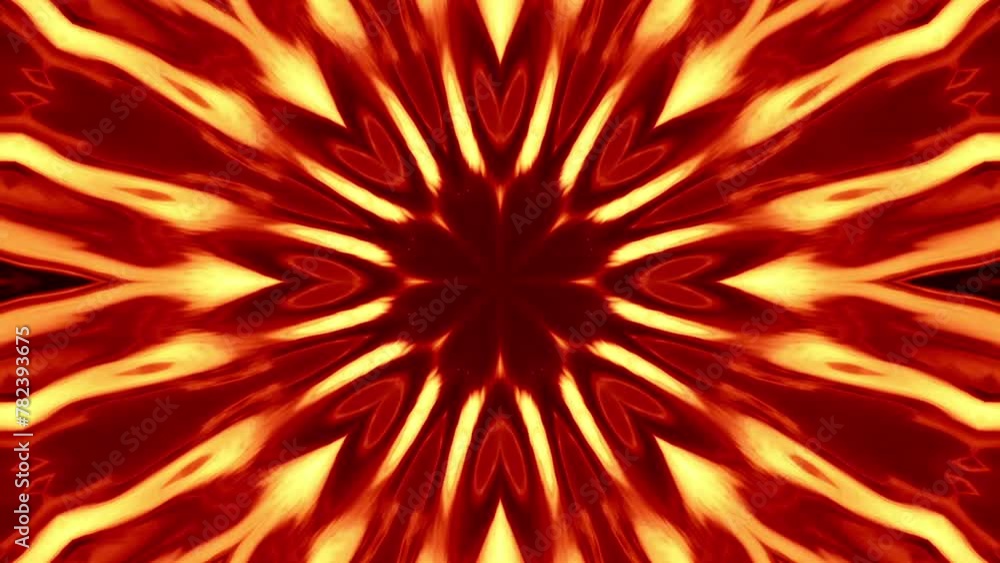 Fiery graphic kaleidoscope mandala with smooth, addictive movement ...