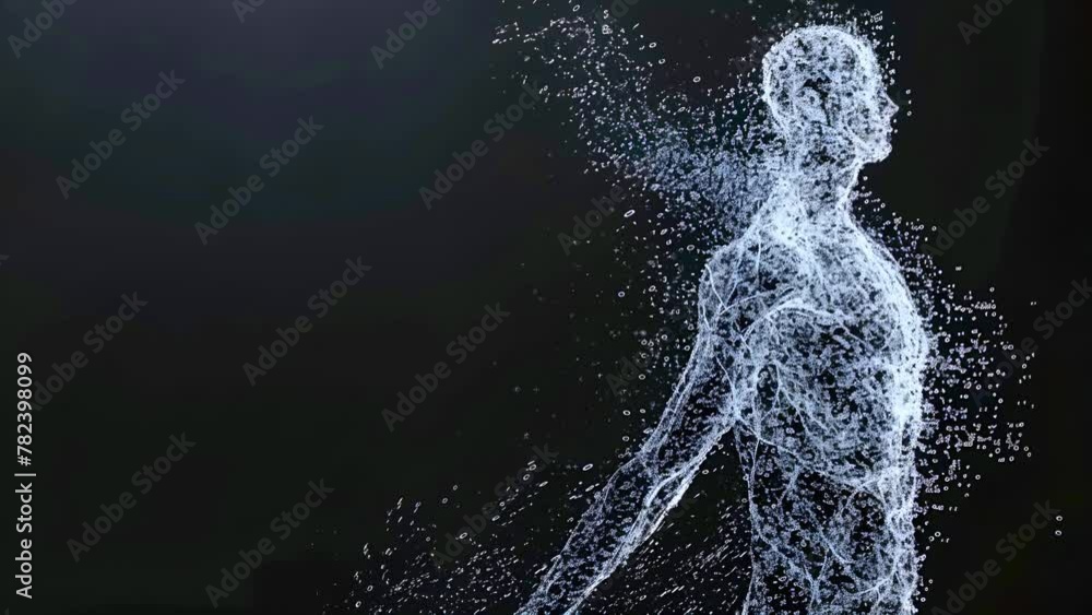 Illustration of man with dispersion effect, standing pose; is perfect ...