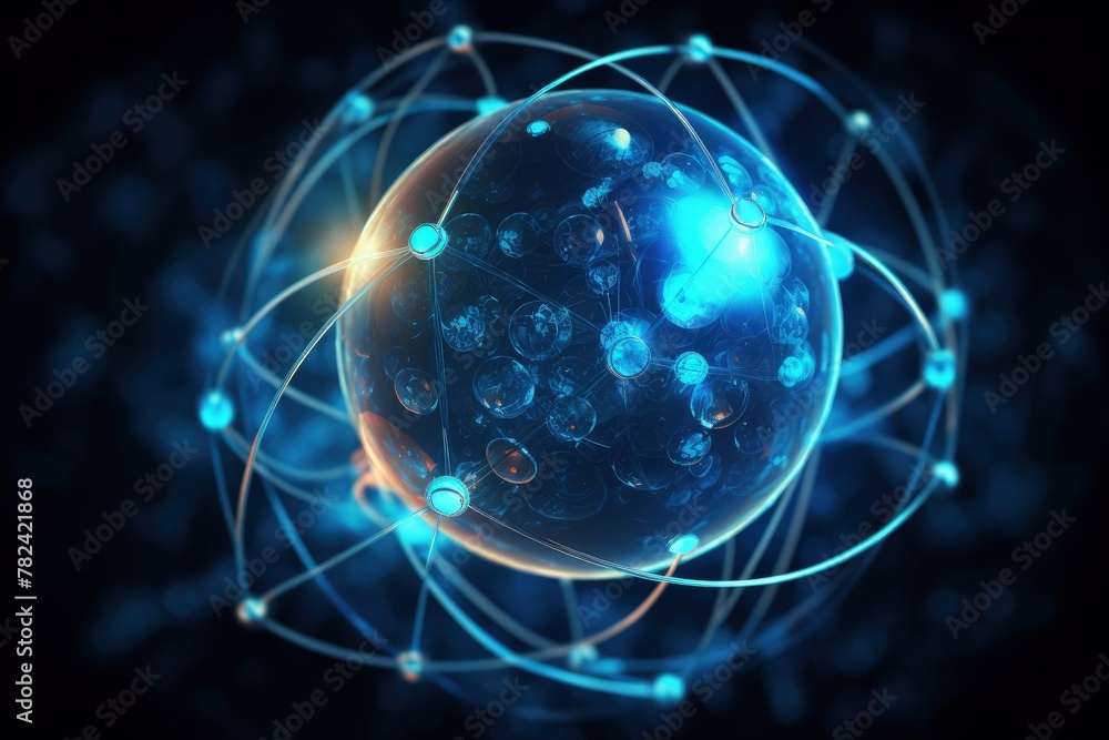 Atomic Chain Reaction Diagram - Nuclear Power Technology Generative AI ...