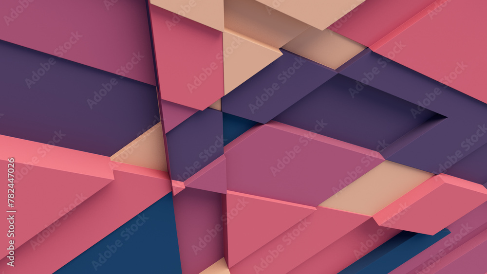 Multicolored Tech Background with a Geometric 3D Structure. Bright ...