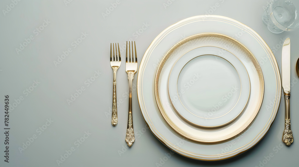 fine dining table setting of luxury fancy restaurant menu invitation ...