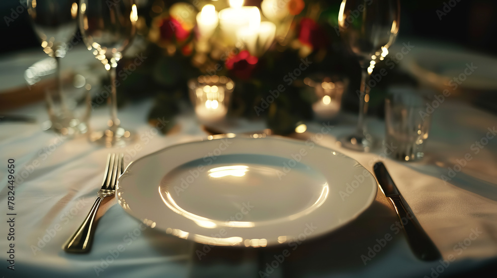 fine dining table setting of luxury fancy restaurant menu invitation ...