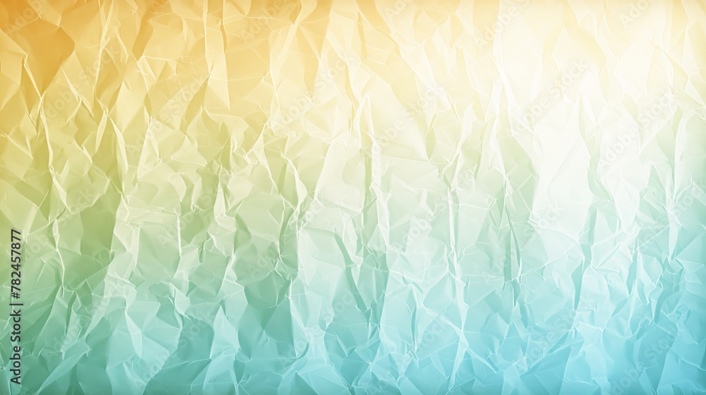Gradient crumpled paper texture transitioning from yellow to blue ...