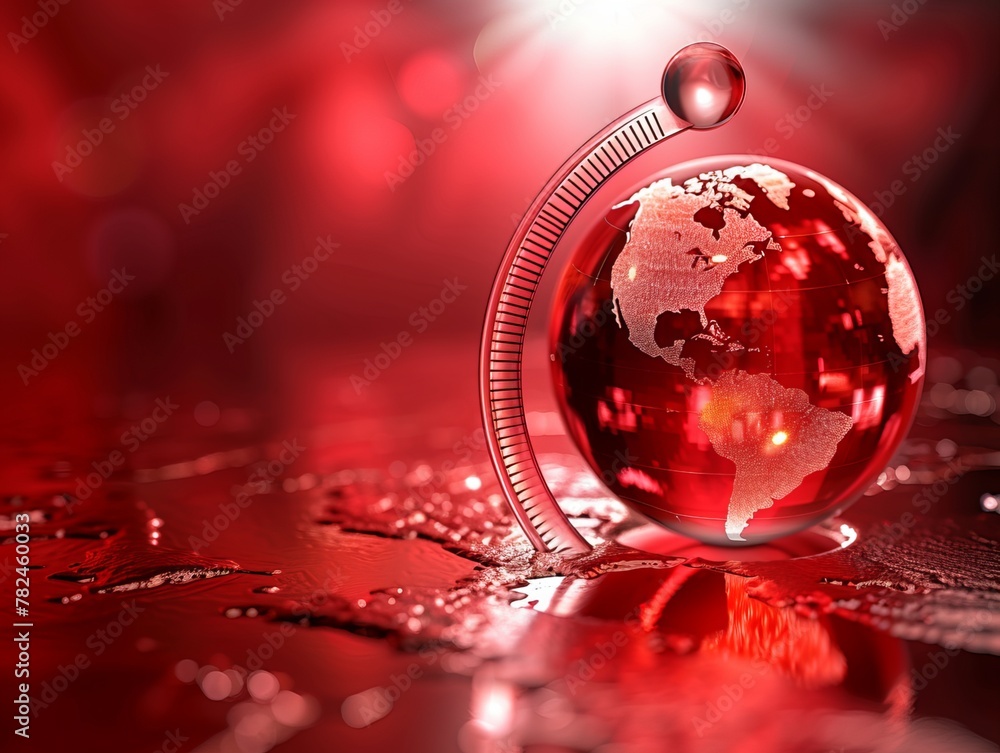 Global warming and climate change concept illustrated by a hot weather ...