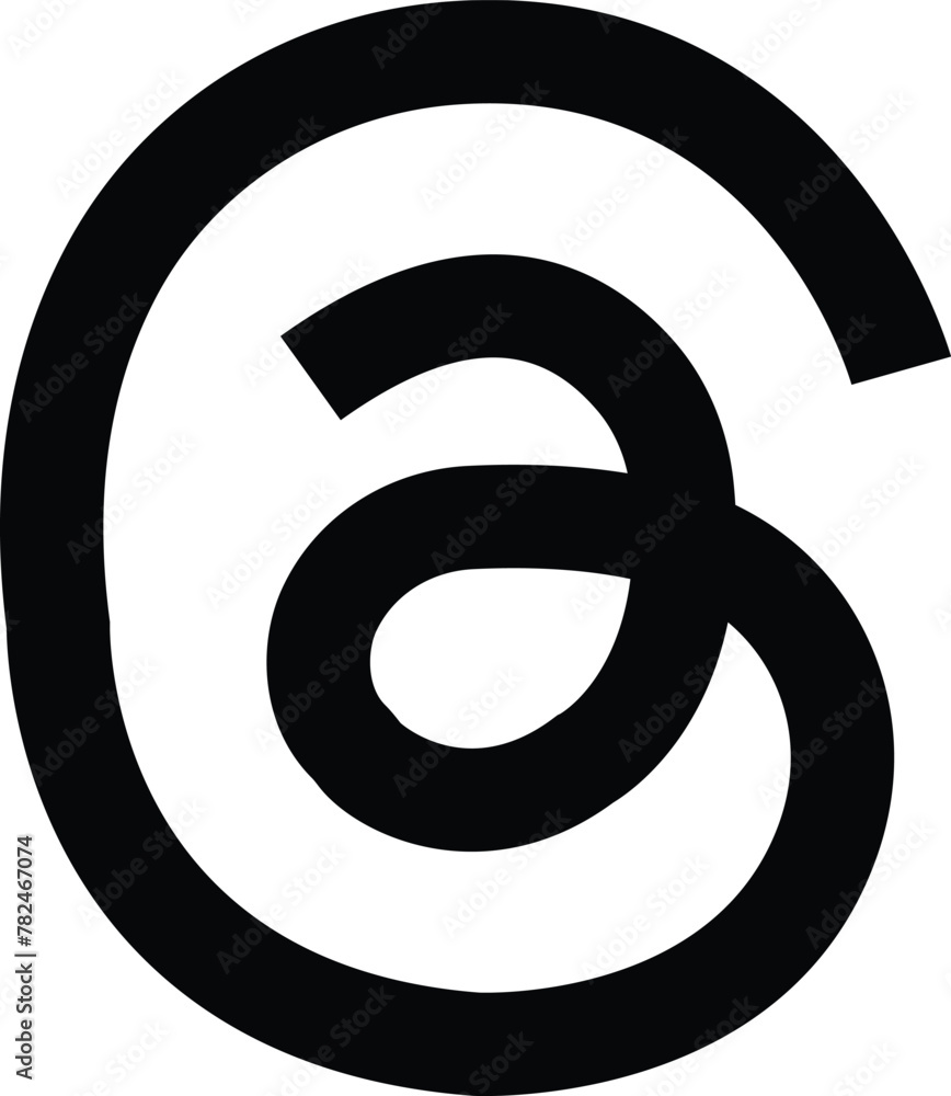 Threads mobile app icon and logo on transparent background, vector ...