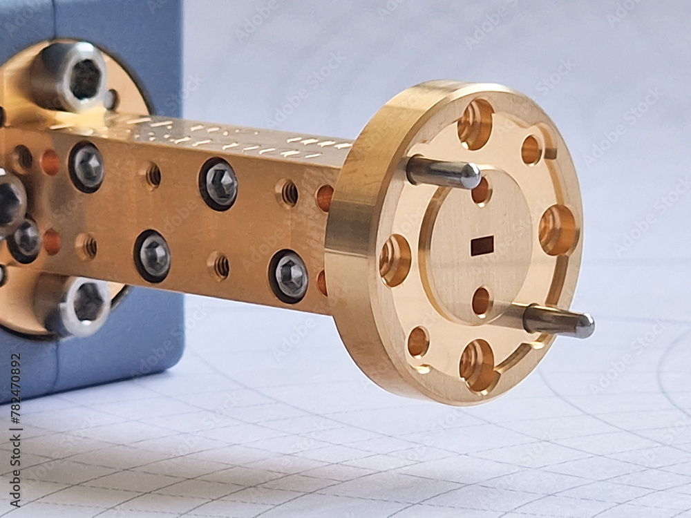 Microwave waveguide with flange connector Stock Photo | Adobe Stock