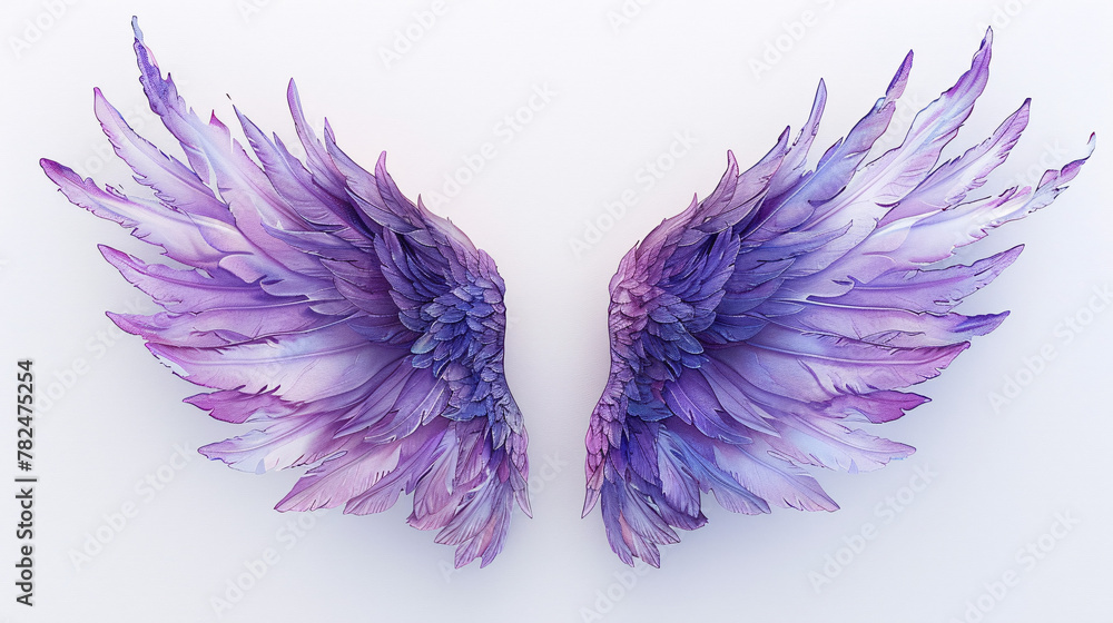 purple fantasy fairy wings are isolated on a white background for use ...