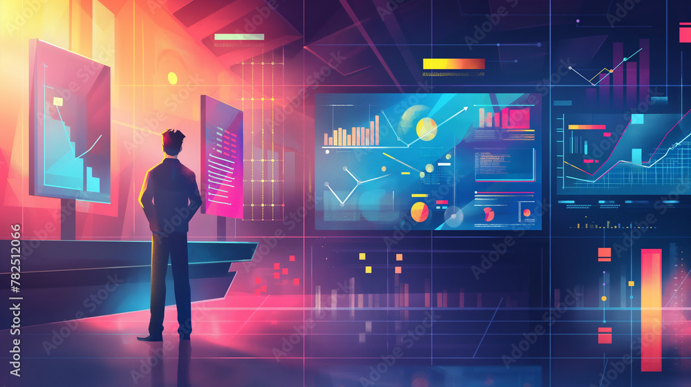 "Metric Marvel": A scene filled with awe-inspiring data visualizations ...