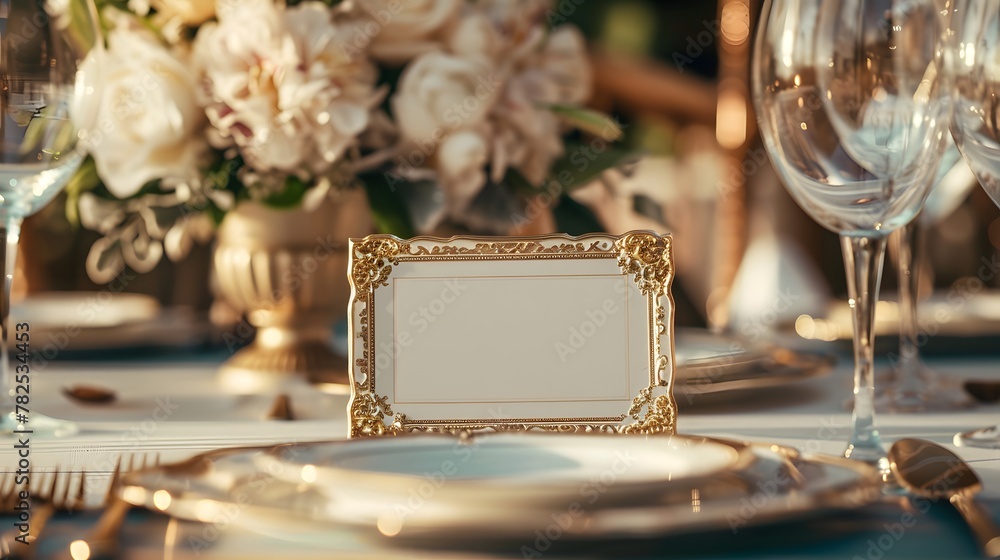 fine dining table setting of luxury fancy restaurant menu invitation ...