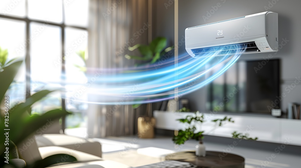 generic air conditioner purifier or AC controller split unit mockup ...