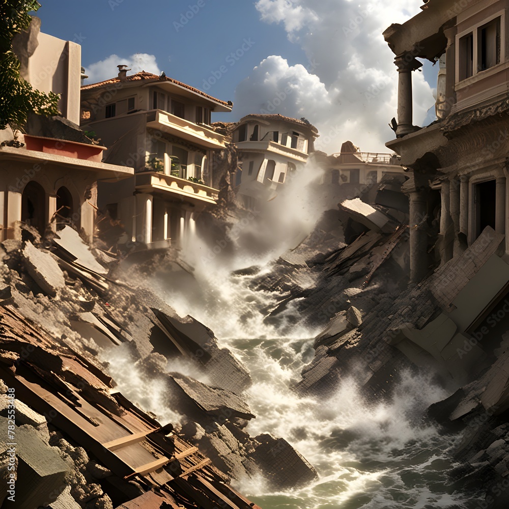 Earthquakes, collapsed buildings, floods, mudslides. natural disasters ...