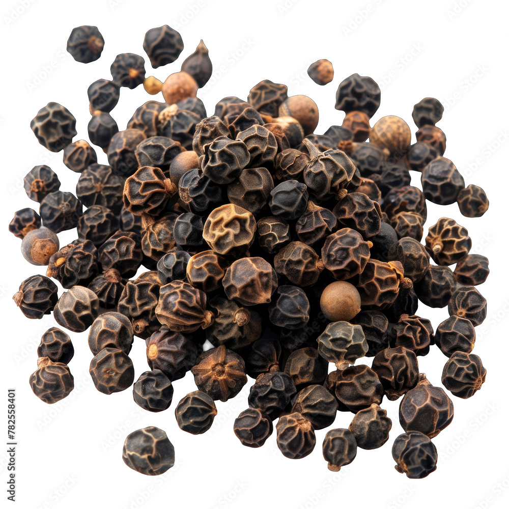 Black Pepper Seeds Piper Nigrum.Black pepper viewed in close up ...