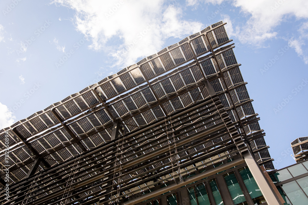 Large solar array on the roof of the new environmentally friendly ...