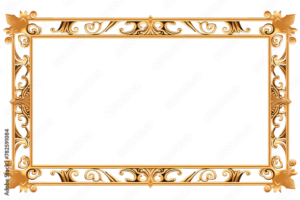 Rectangle subtle gold frame PNG web presentation Frame isolated on ...