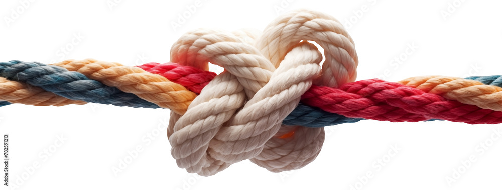 Colored rope knot PNG Team work connection partnership together ...