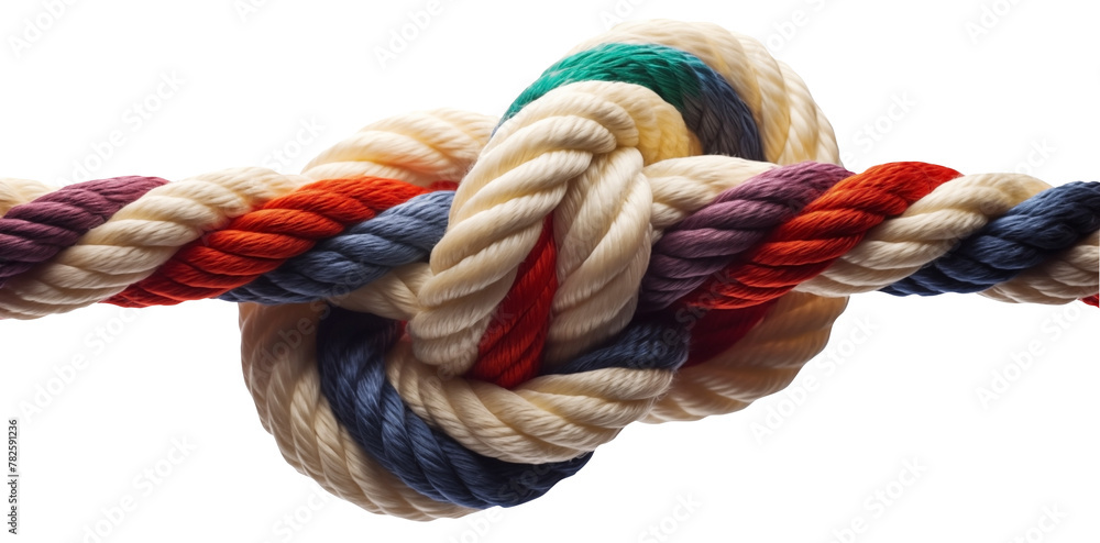 Colored rope knot PNG Team work connection partnership together ...