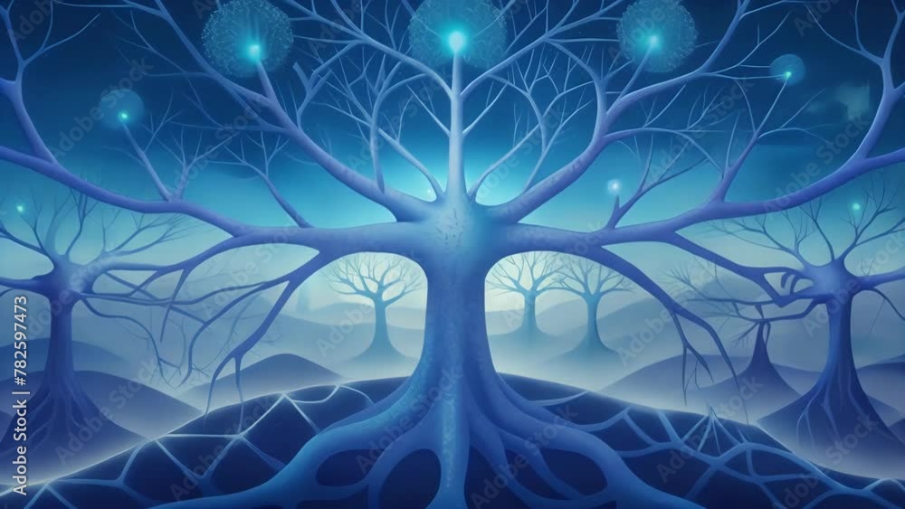 Vidéo Stock The neural pathways twist and turn like branches of a tree ...