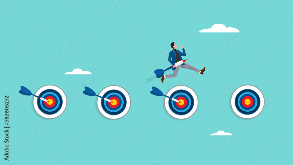 Vetor do Stock: achieve business target by completing work, goals ...