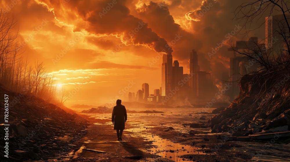 The End of the World Apocalyptic, epic scene. Created with Generative ...