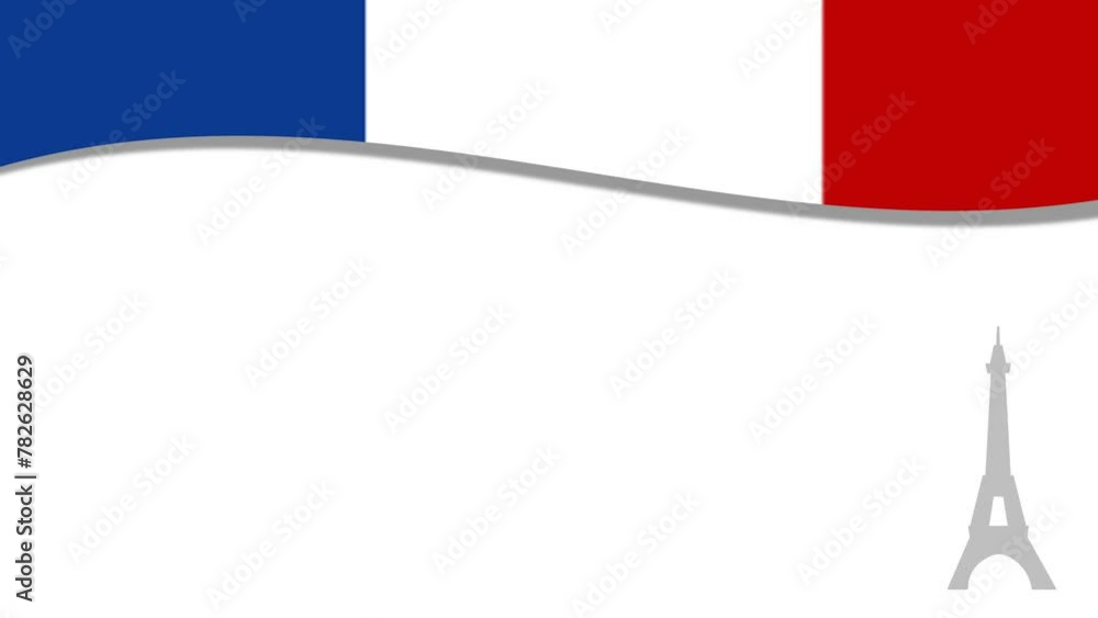 Bastille Day, French National Day animated background illustration with ...